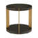 Mercer41 Sula Gold Finish Metal Dark Brown Faux Shagreen Round Table - Dark Brown, End Table ...